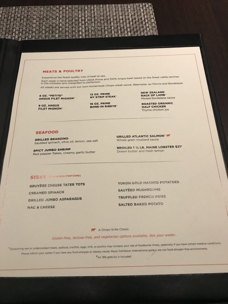 Royal Caribbean’s Chops Grille wine list – Foodetc cooks – food ...